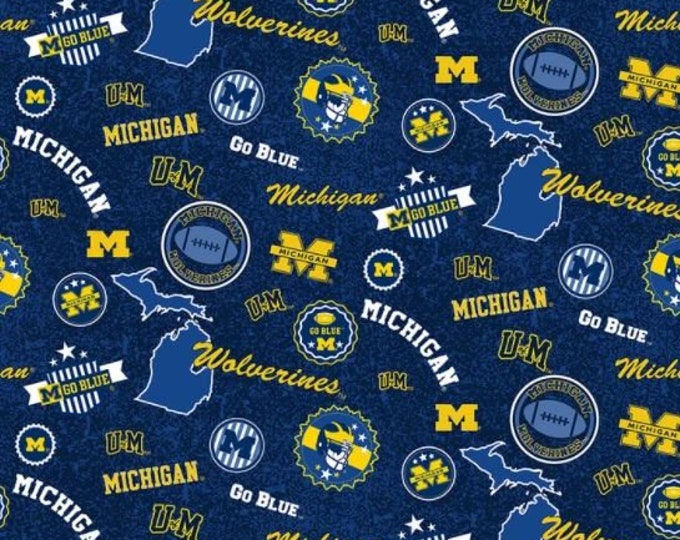 Ncaa-university of Michigan Wolverines 100% Cotton - Etsy