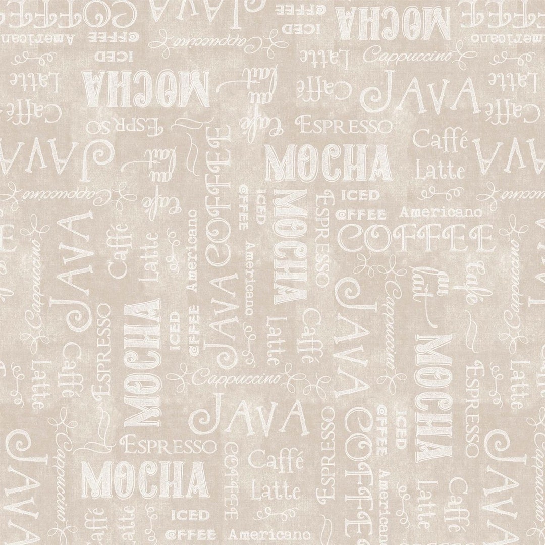 P&B Textiles Deja Brew Words Cotton Fabric - Etsy