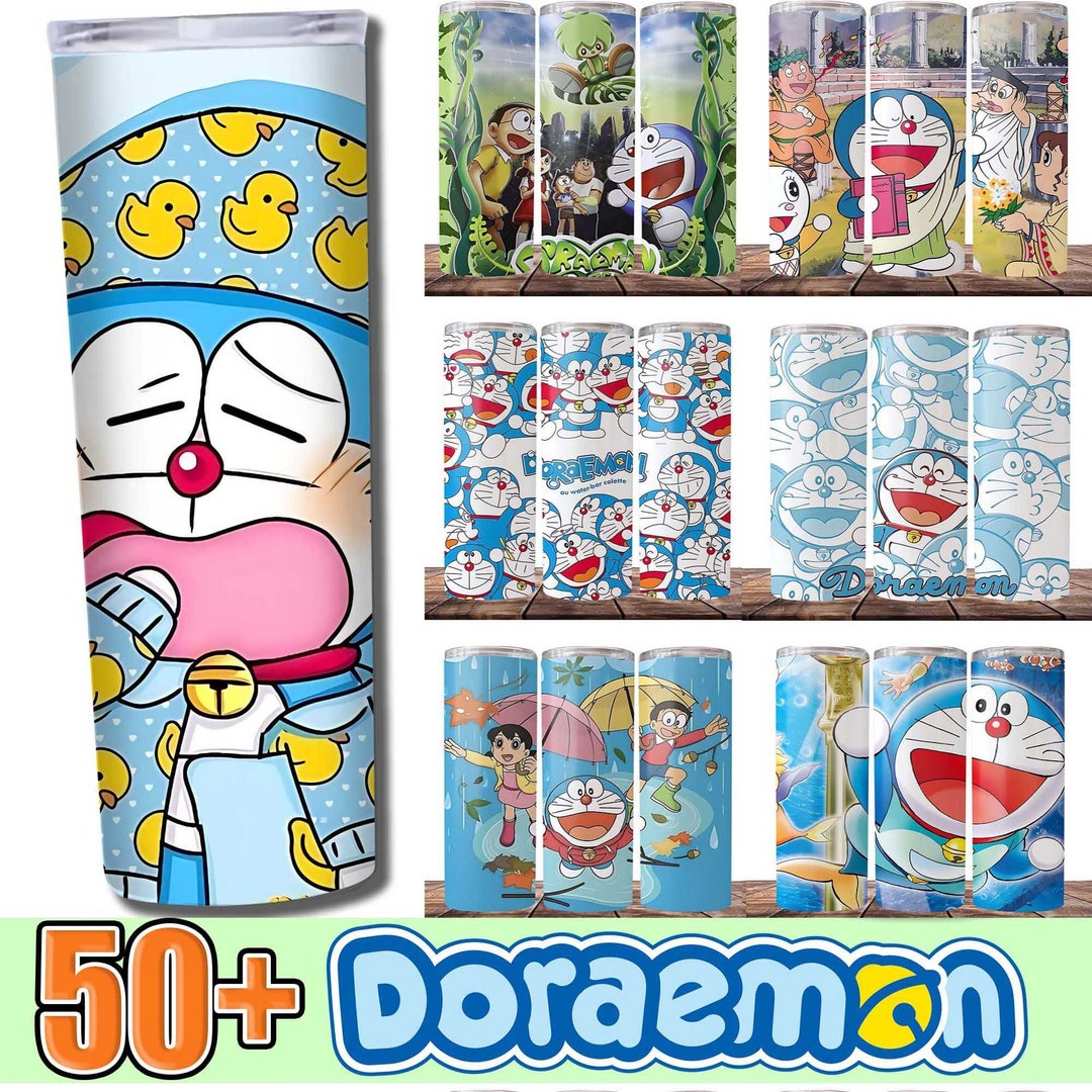 50 Doraemon Tumbler Bundle, Anime Tumbler 20oz Skinny Sublimation ...
