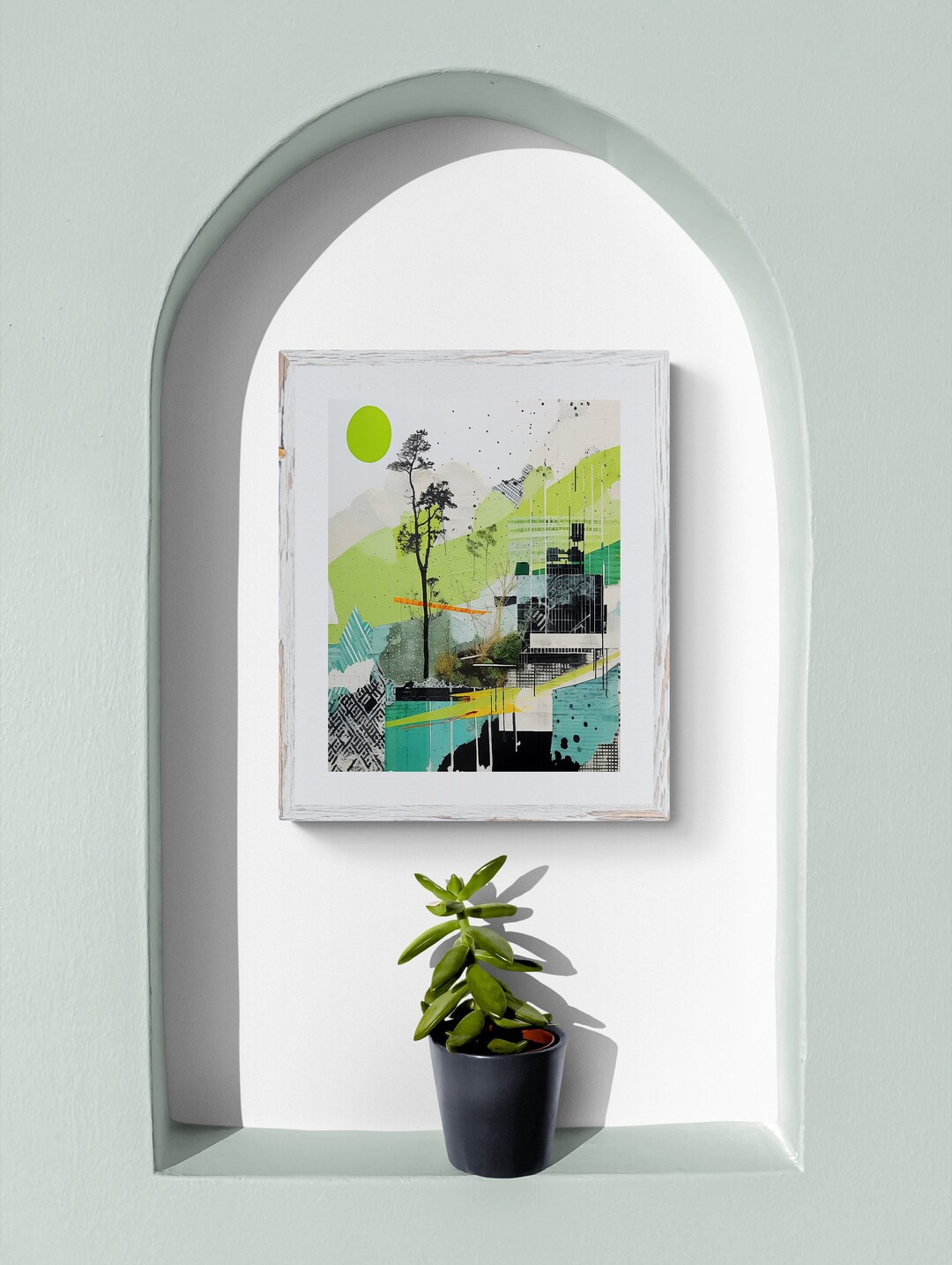 Abstract Landscape Paper Mache Digital Collage Glicee Art Print - Etsy