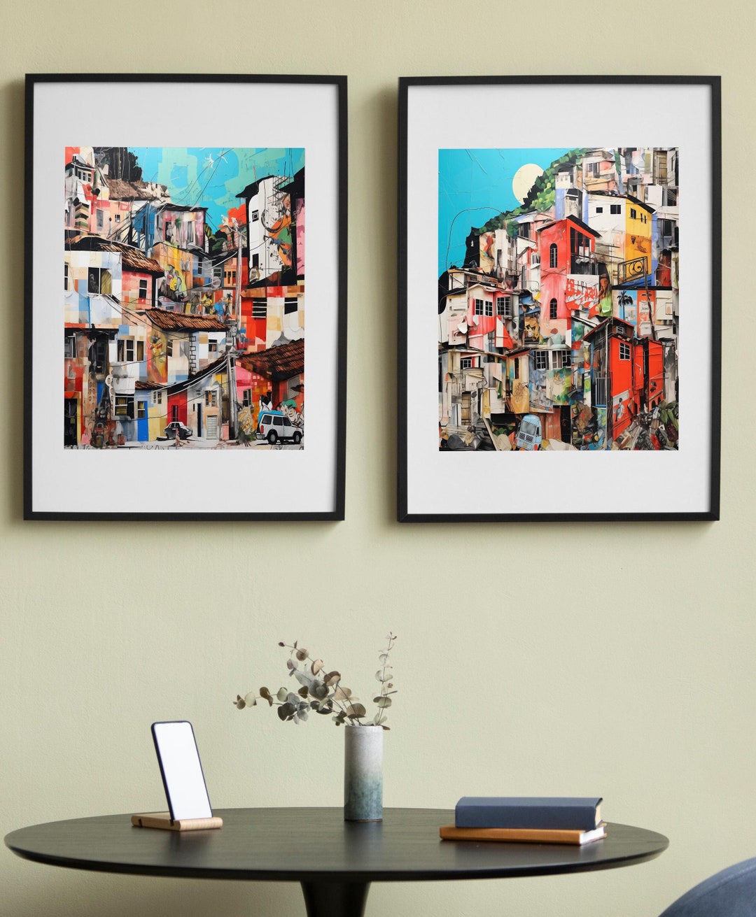 Rio De Janeiro, Brazil Print, Favela Mixed Media Abstract Giclee Art ...