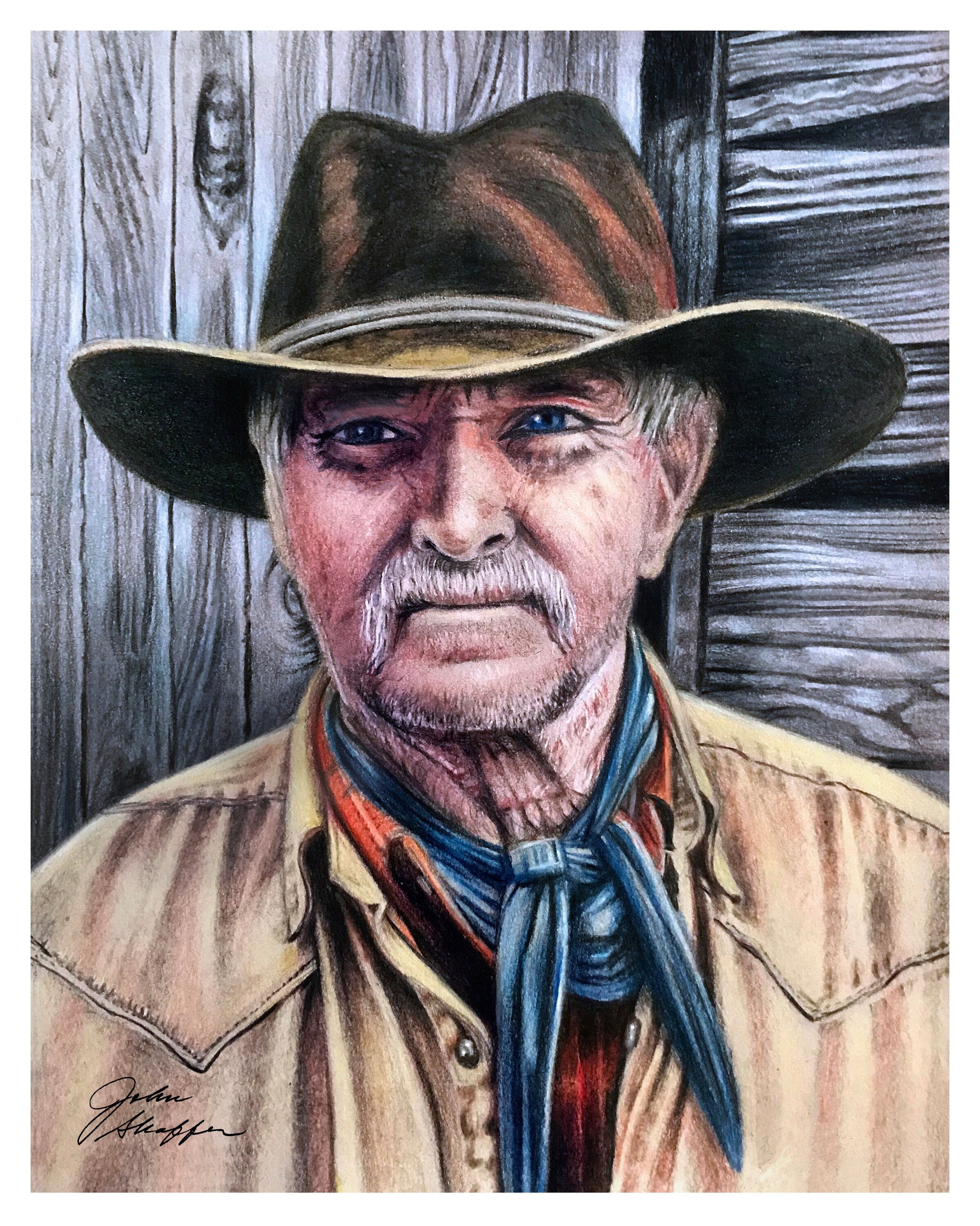 Grizzly Old Cowhand Against an Old Barn. Printable Art 5x7 - Etsy