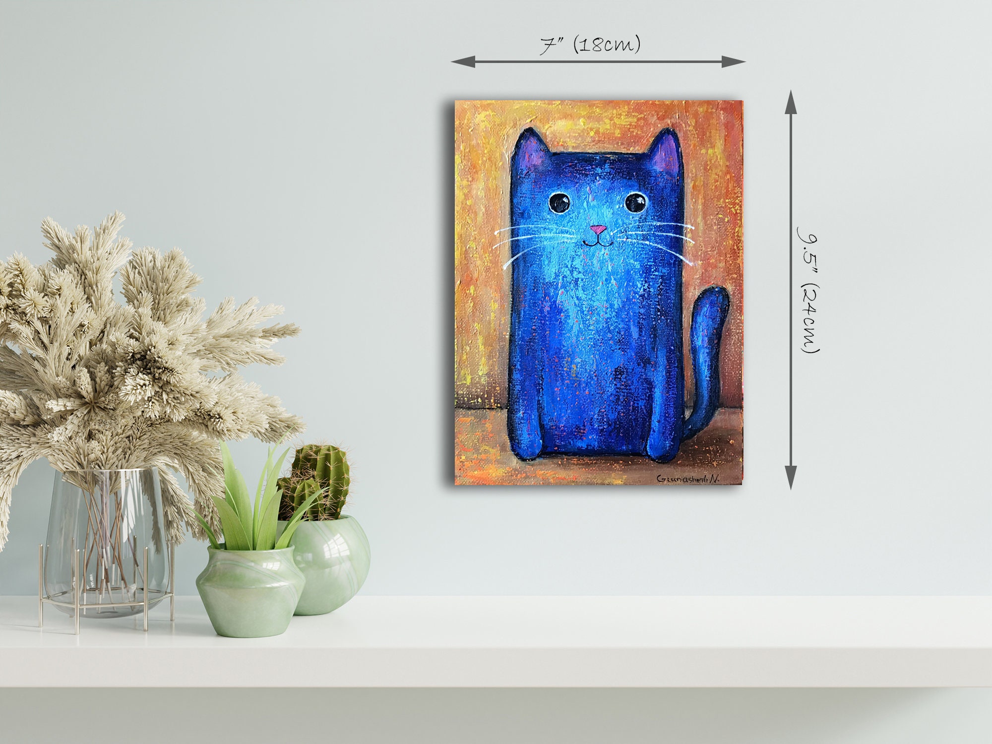 Cat Art Cat Painting Original Acrylic Painting on Stretch - Etsy