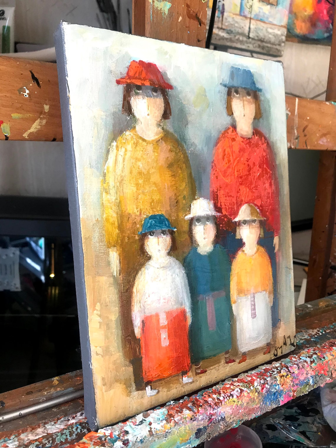 Family Portrait Contemporary Abstract Expressionist Style | Etsy