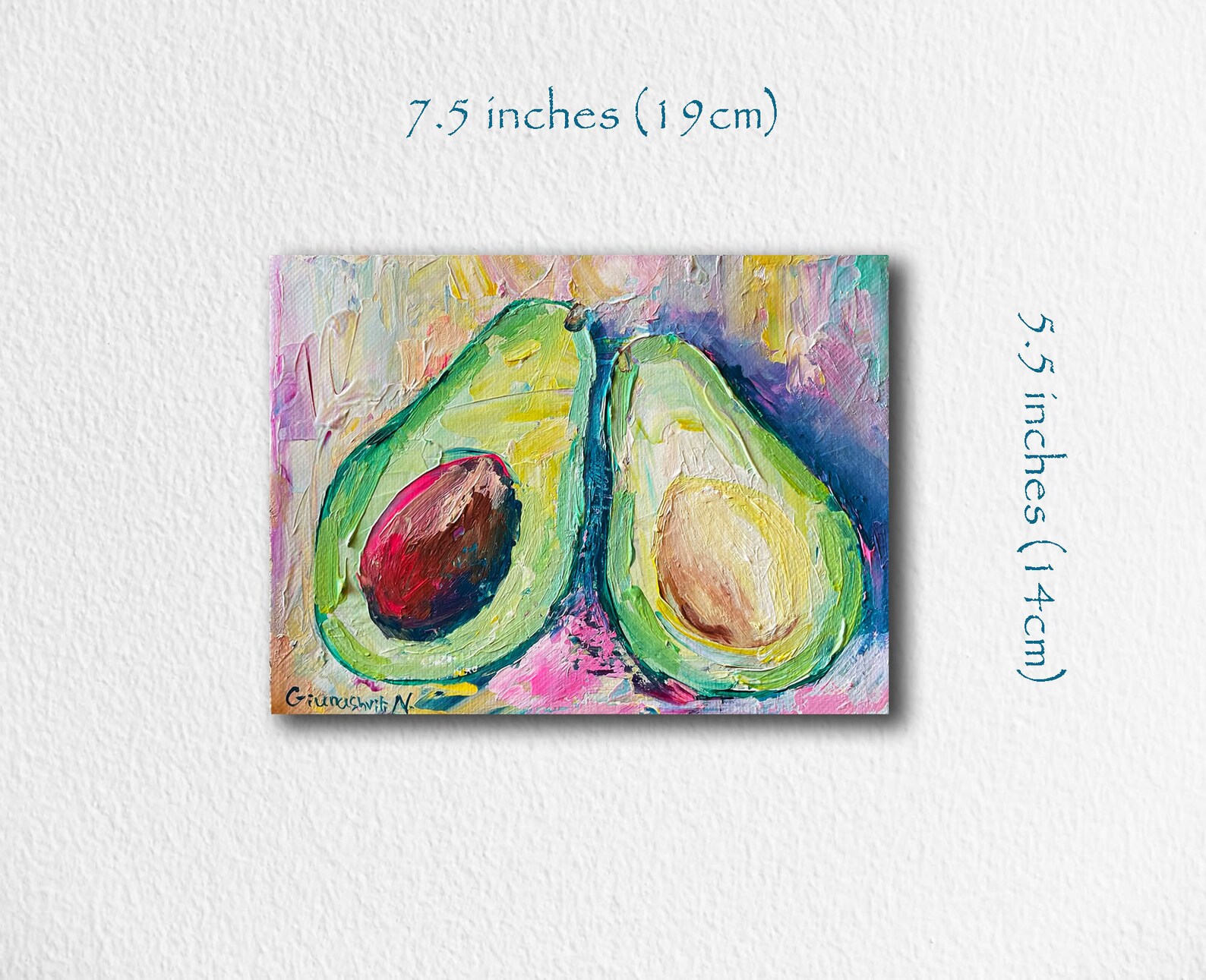 Original Artwork Avocado Painting Modern Kitchen Art Abstract - Etsy