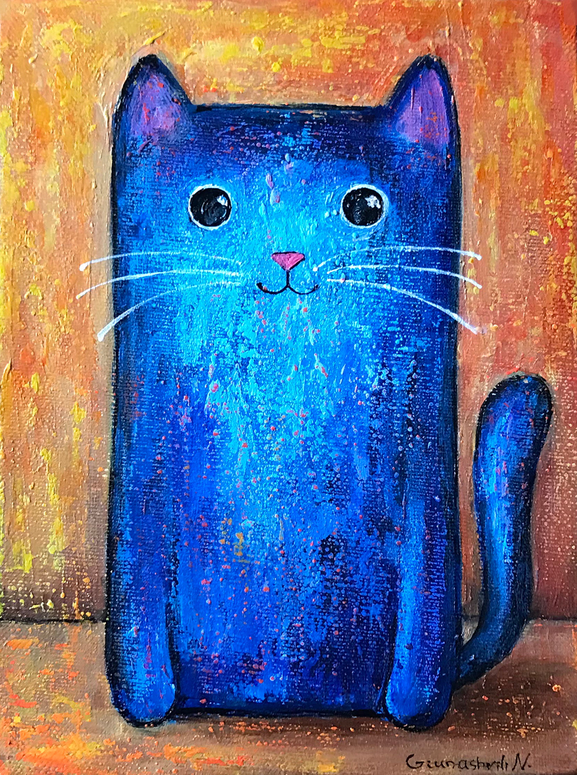 Cat Art Cat Painting Original Acrylic Painting on Stretch - Etsy
