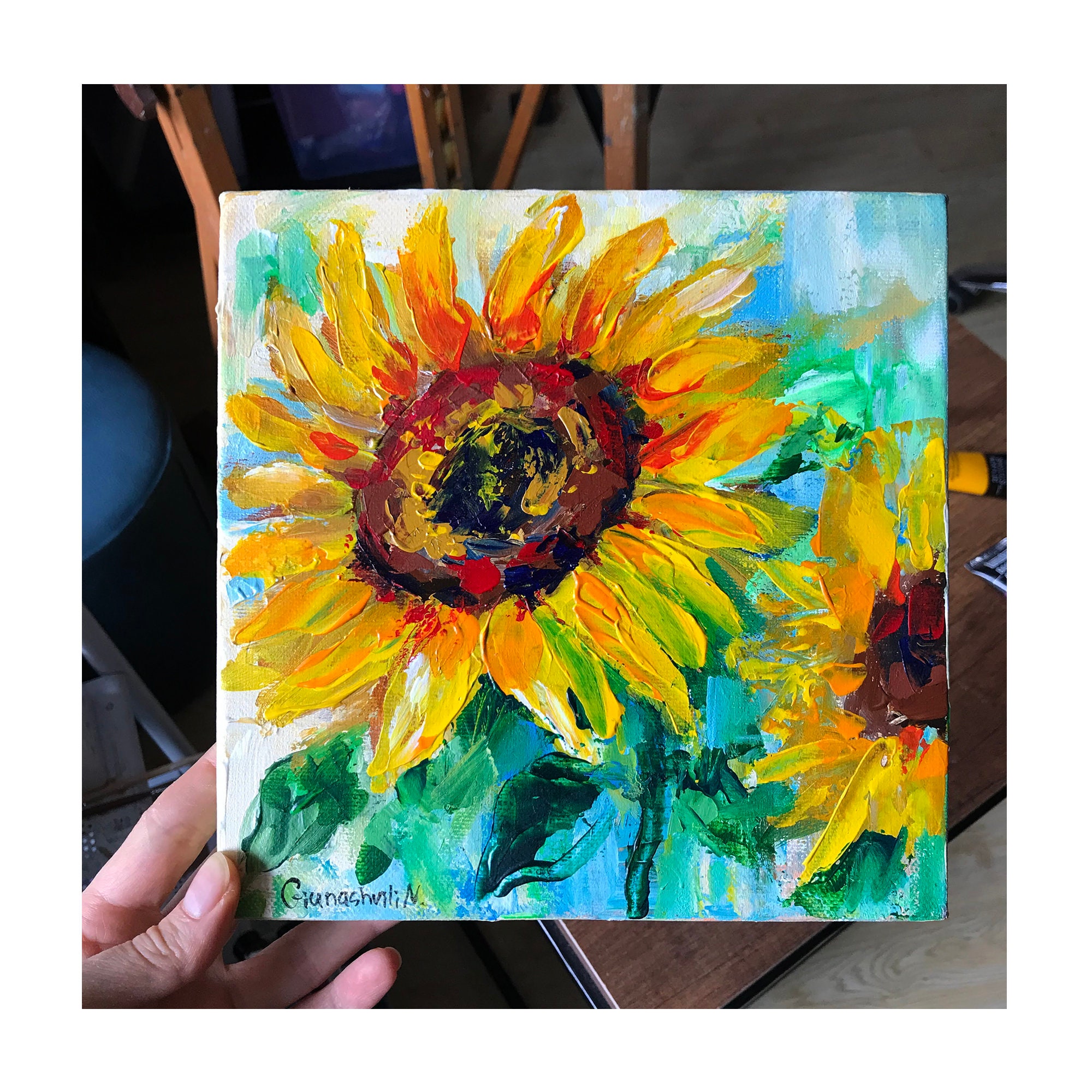 Abstract Sunflower Art