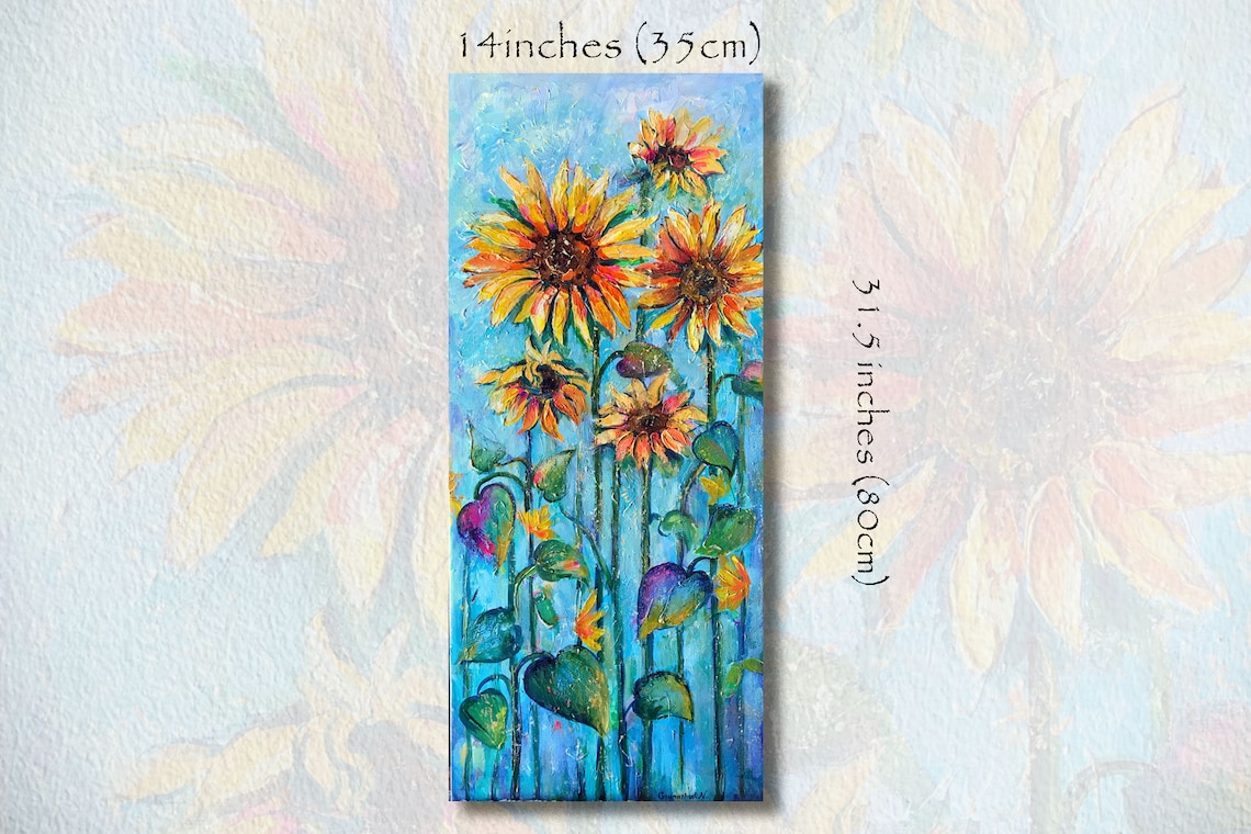 Sunflower Art Abstract Painting Original Acrylic Painting | Etsy