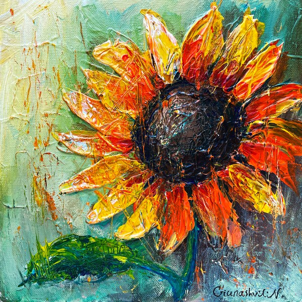 Abstract Sunflower - Etsy