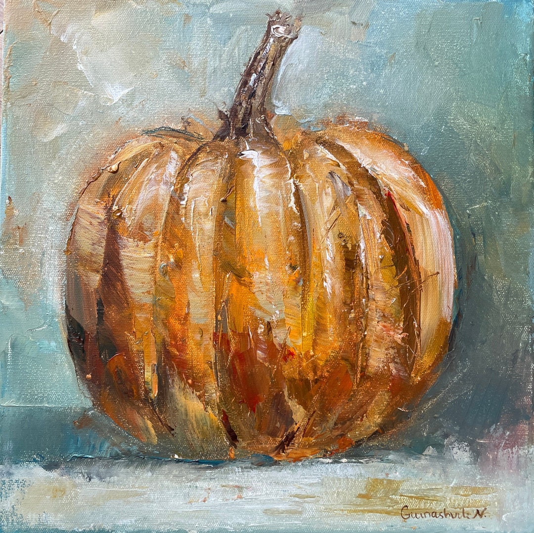 Pumpkin Painting Original Acrylic Painting on Canvas Fine Art Pumpkin ...