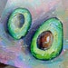 Avocado Painting Fruit Art Minimalist Original Acrylic Kitchen Decor ...
