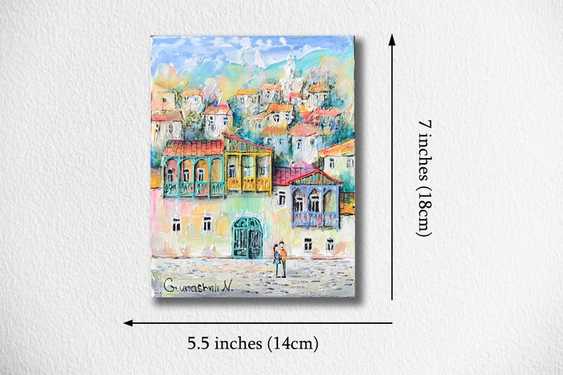 Small City Art City Landscape Painting City Wall Art | Etsy