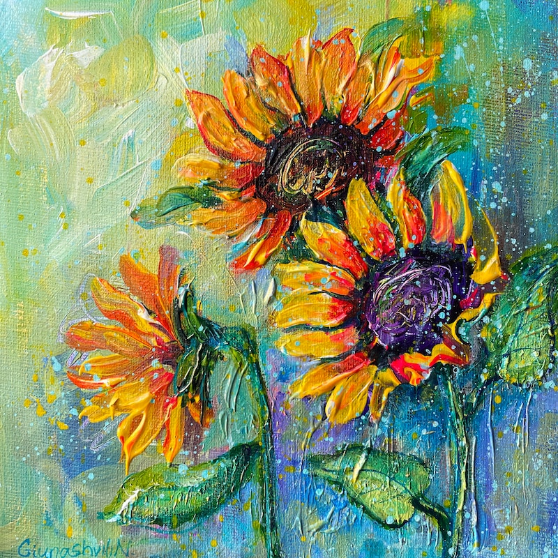 Abstract Sunflower - Etsy