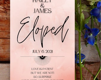 Love is Patient Elopement Announcement - Etsy
