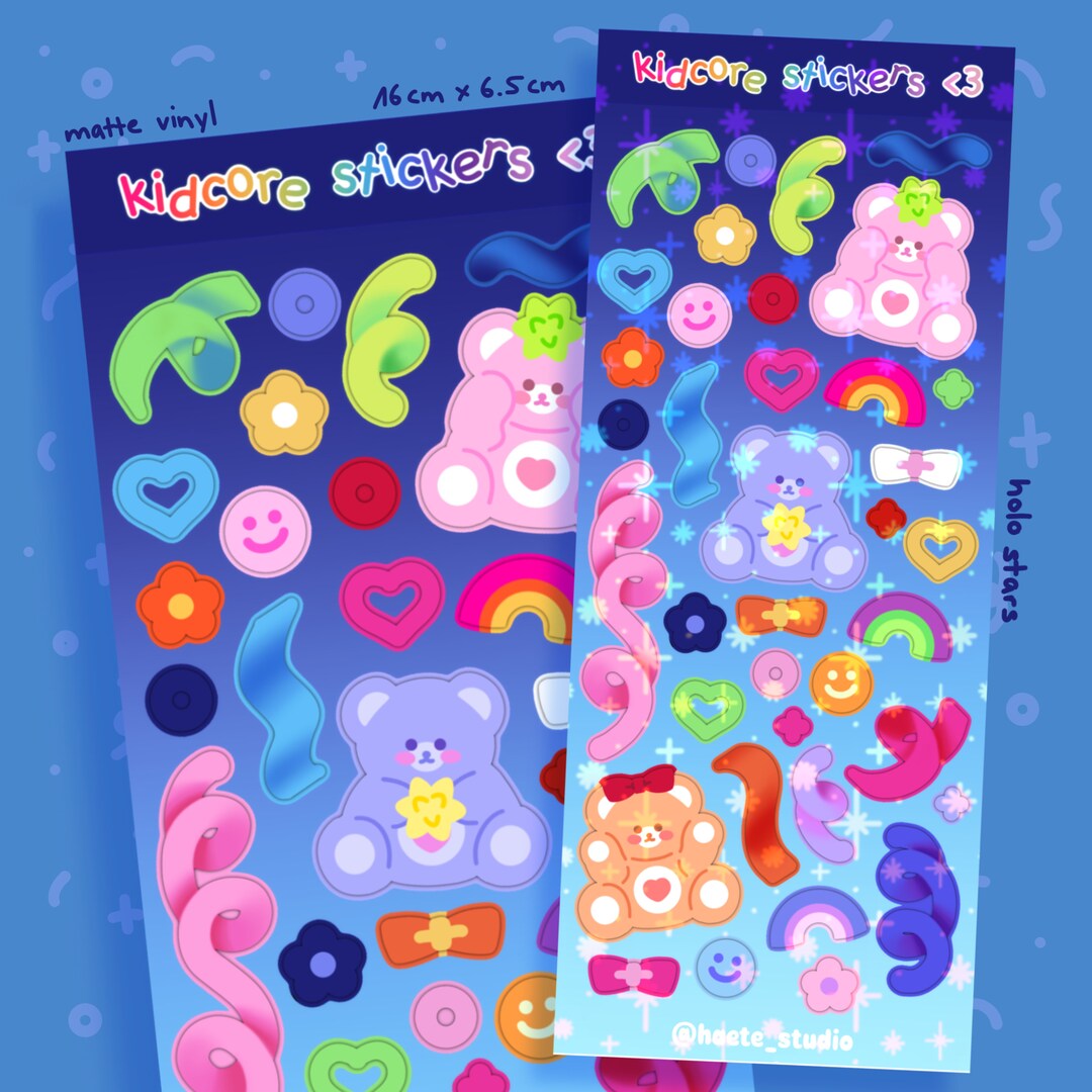 Kidcore Stickers Journal Basics Sticker Sheet Deco Polco Toploader ...