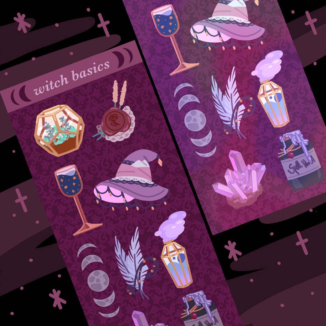 Witch Basic Halloween Wicca DECO STICKER SHEET Polco Toploader Deco ...
