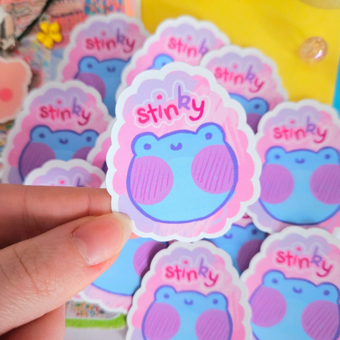 Stinky Froggie Funny Forg Vinyl Sticker Minimalistic Art Retro Sticker ...