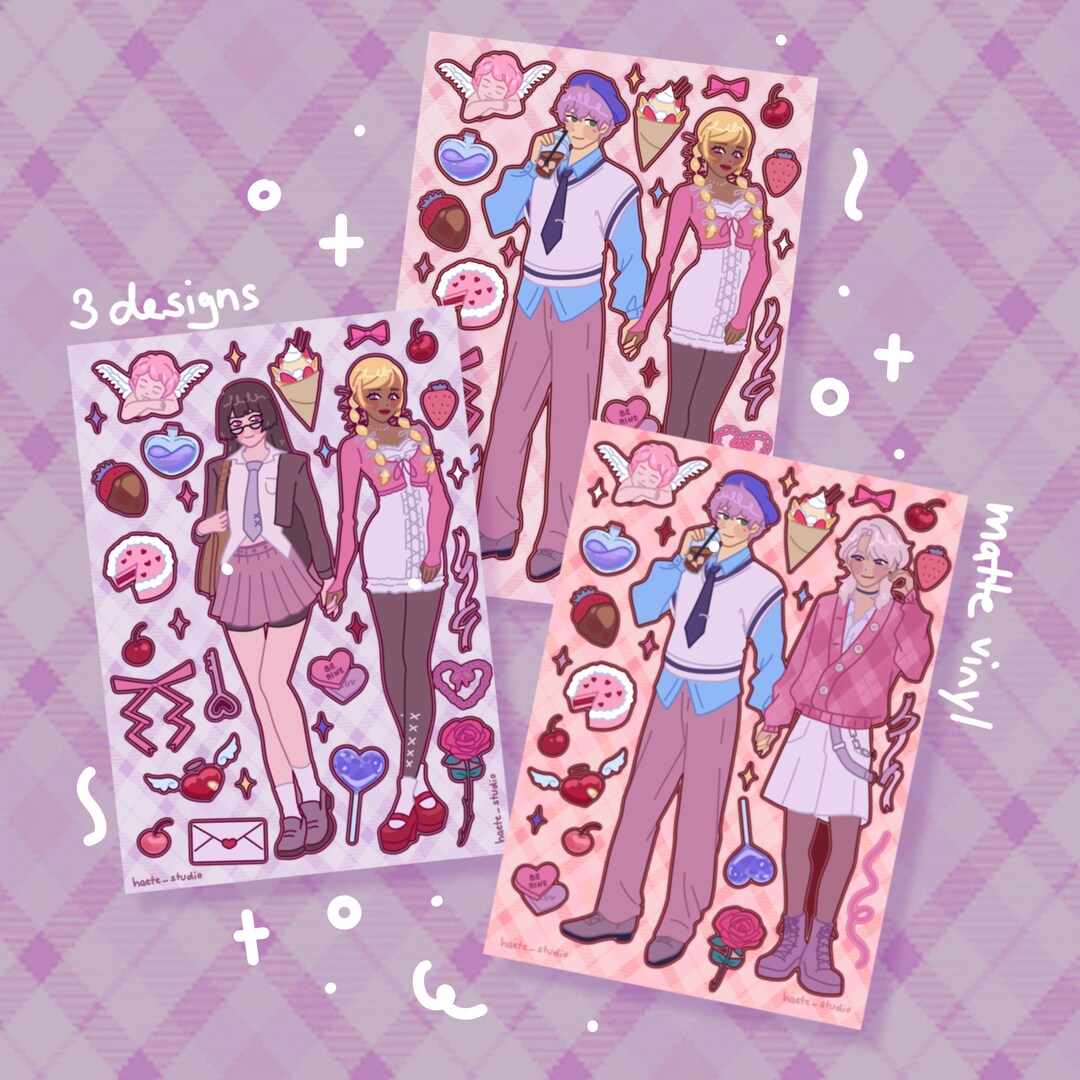 Valentine's Couples LGBTQ Outfit STICKER SET Sticker Sheet Scrapbooking ...