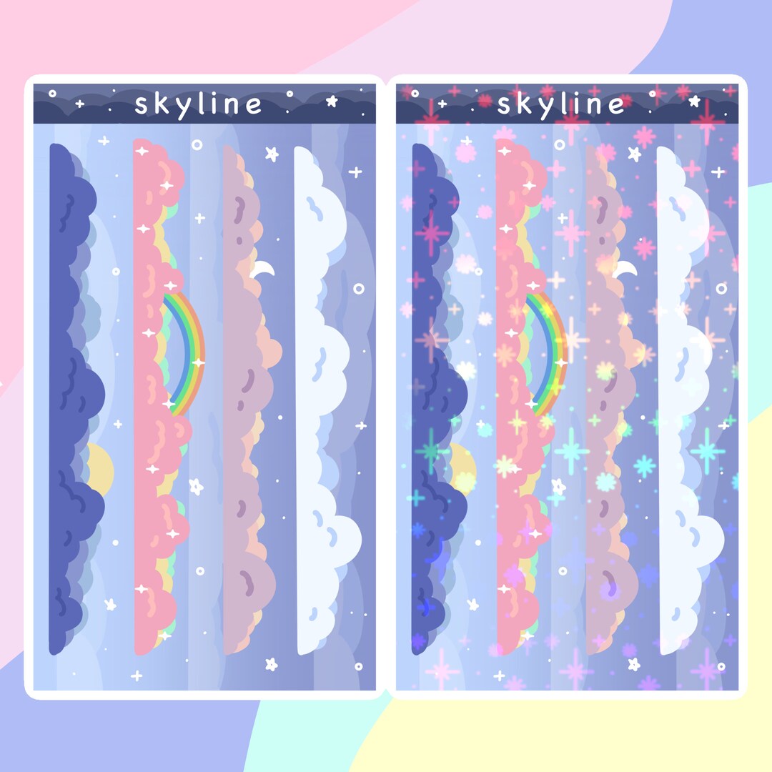 Skyline Dreamy Clouds KOREAN STICKER SHEET Polco Toploader Deco Sticker ...
