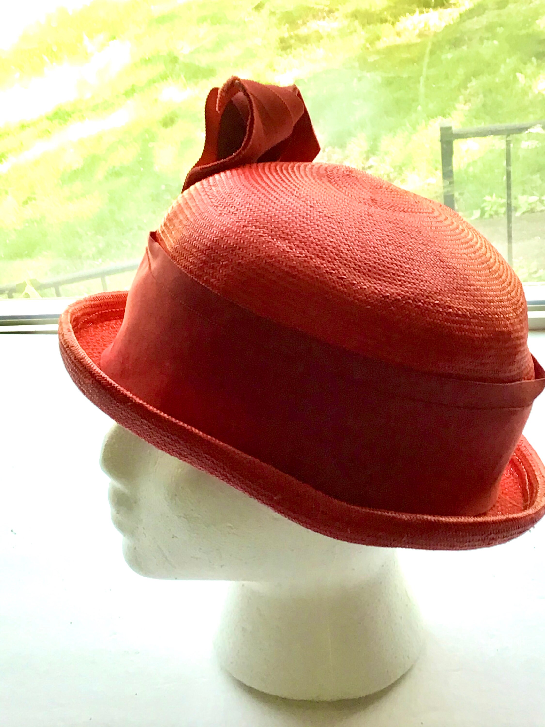 Hubert GIVENCHY Hat Vintage Paris Adaptation Red Ribbon Straw - Etsy
