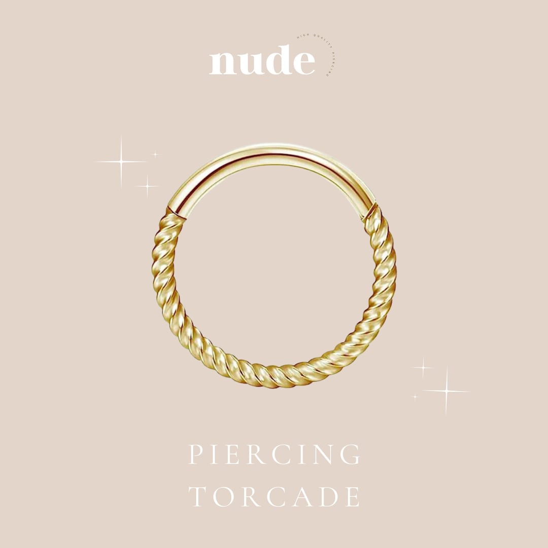 Twisted Piercing 6,8,10,12mm in Gold Stainless Steel - Helix Cartilage ...