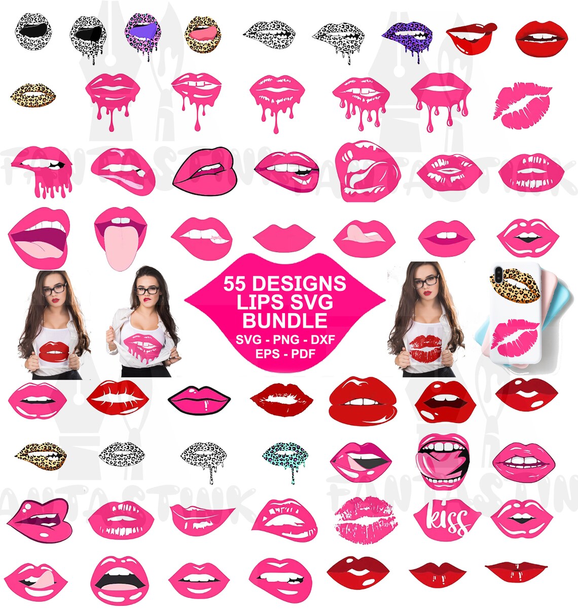 55 Designs Lips SVG Bundle, Lips Svg Bundle, Lips Kiss Svg, Lips PNG ...