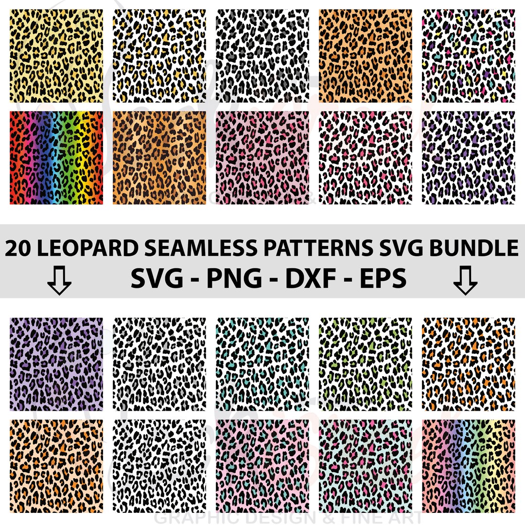 20 Leopard Print SVG Bundle, Leopard Cheetah Print SVG Bundle, Leopard ...