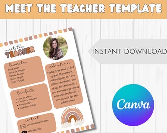 BOHO Meet the Teacher Powerpoint L Editable - Etsy