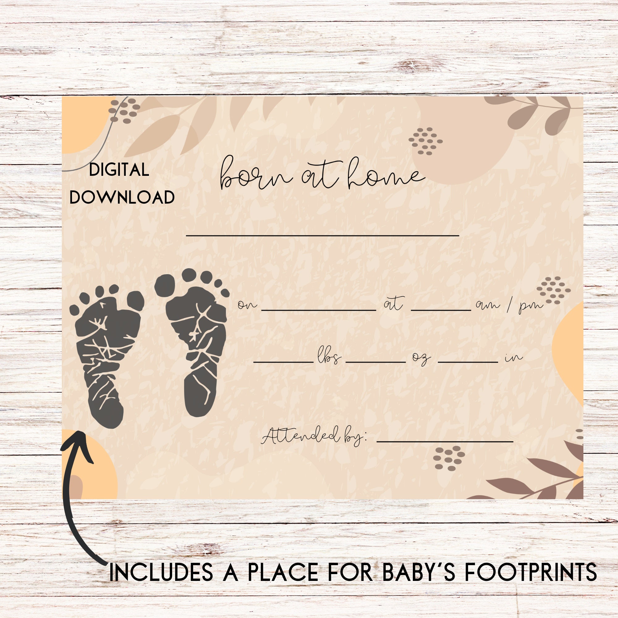 Home Birth Certificate, Born at Home, Birth Certificate, Commemorative ...