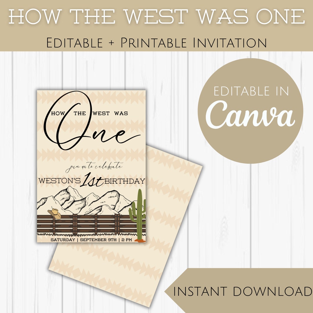 Wild West Birthday Invitation, Editable Birthday Invitation, How the ...