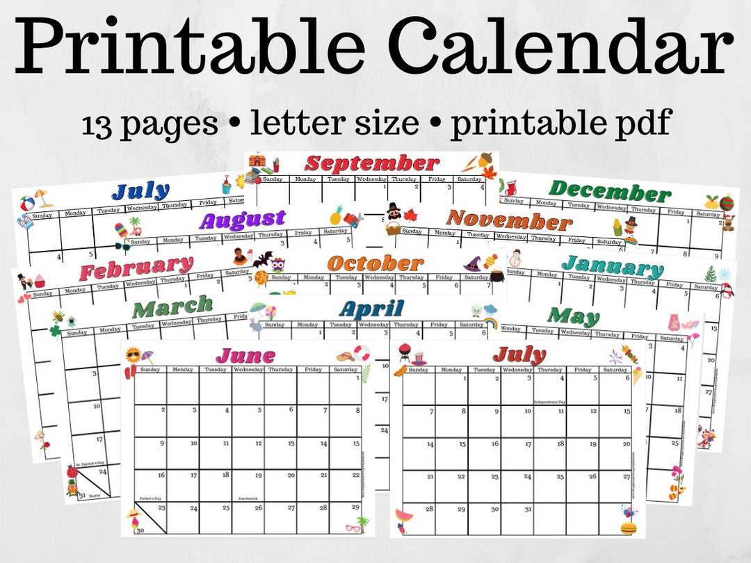 2023 2024 Monthly Calendars Printable Planner and Calendar - Etsy