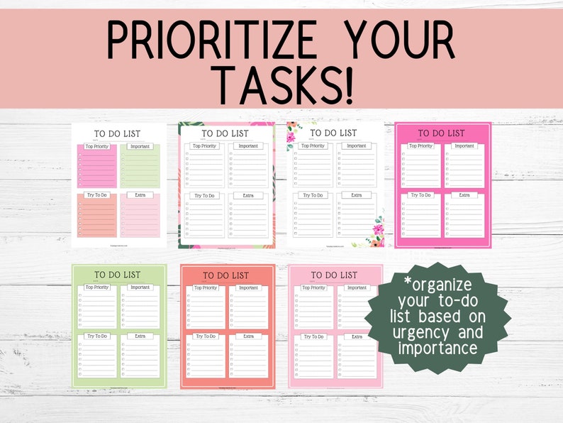 To Do List Planner | to Do List Templates | Task Organizer | Brain Dump ...