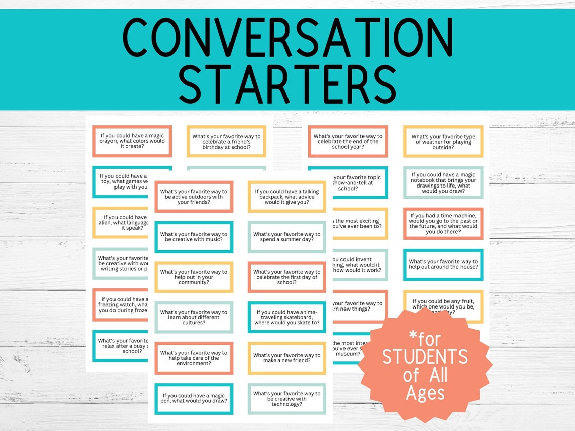 Conversation Cards for Kids | Conversation Starters | Questions for ...