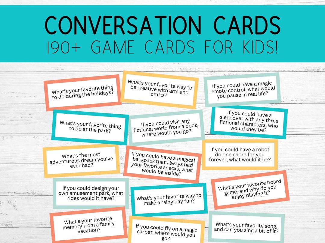 Conversation Cards for Kids | Conversation Starters | Questions for ...