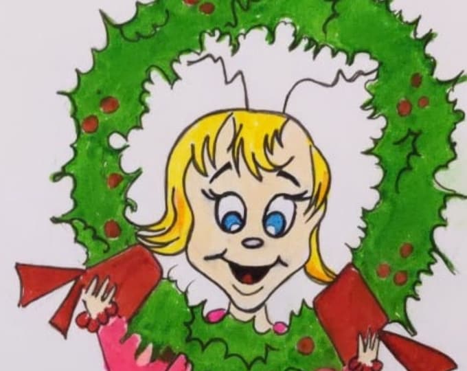 Christmas Cards, Cindy Lou Christmas Card, Grinch-themed Christmas Gift ...