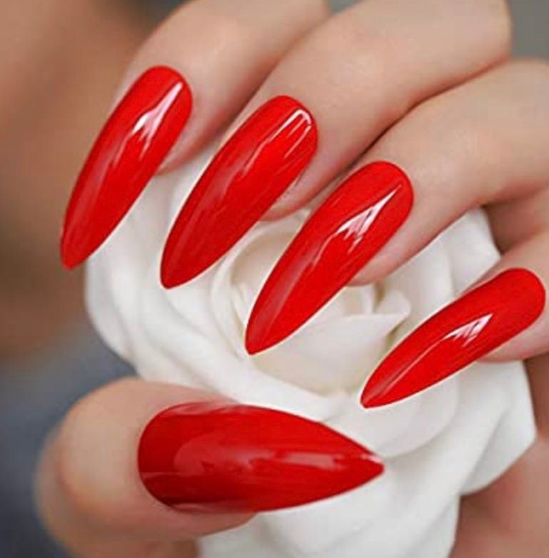 Press On Nails Red Color Red False Nails Affordable Red Etsy