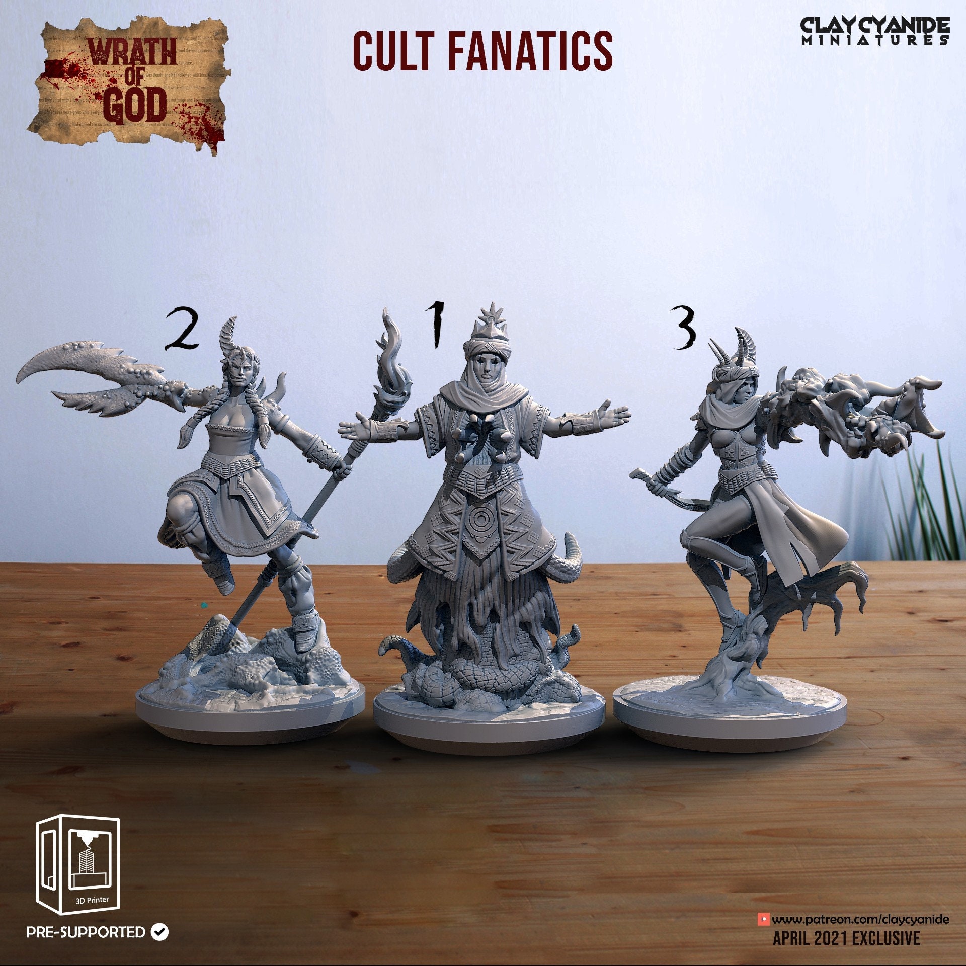 Toys & Games Dungeons & Dragons DnD Minis RPG 3D Printed Clay Cyanide ...