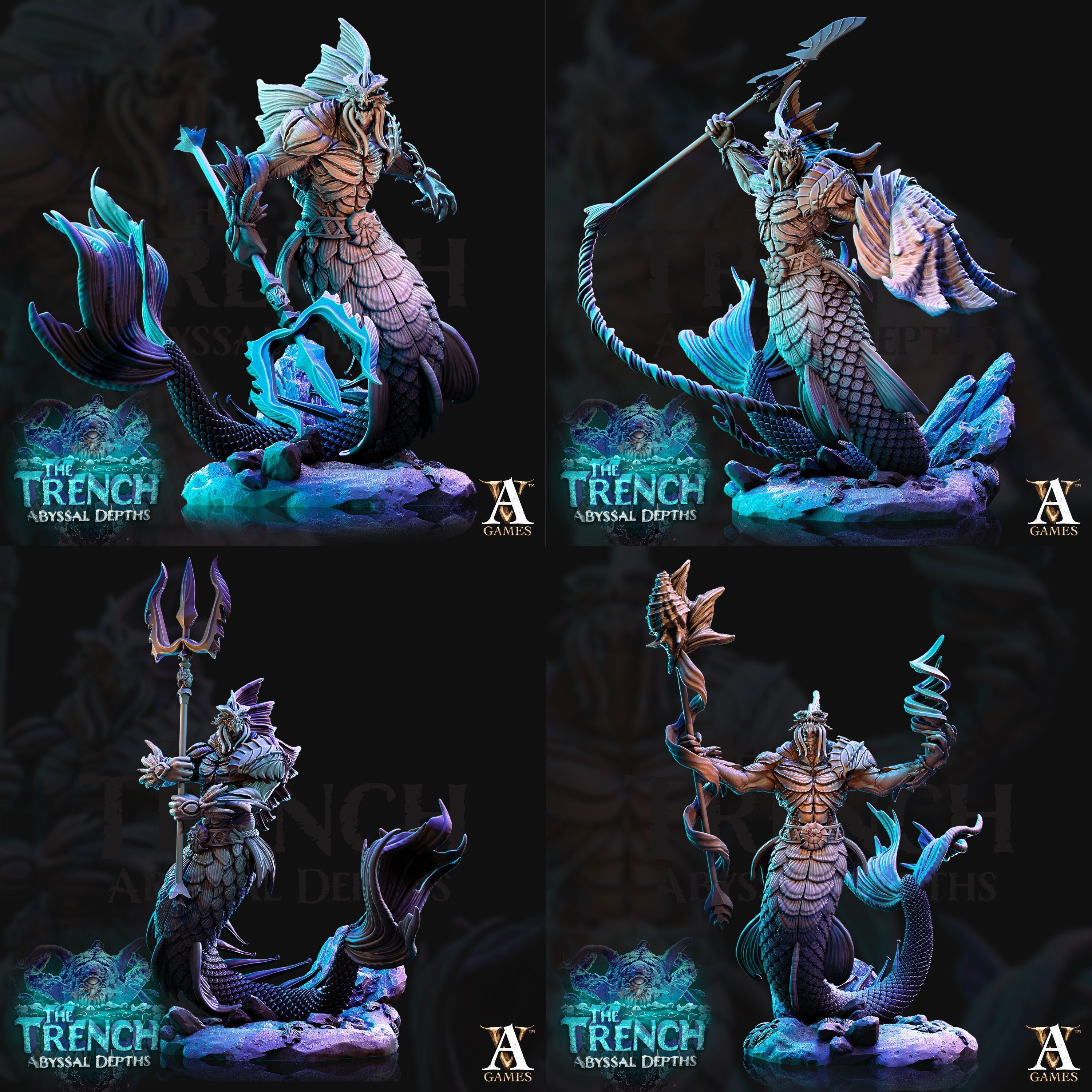 Role Playing Miniatures Abyssal Depths \u2022 3D Printed Fantasy ...
