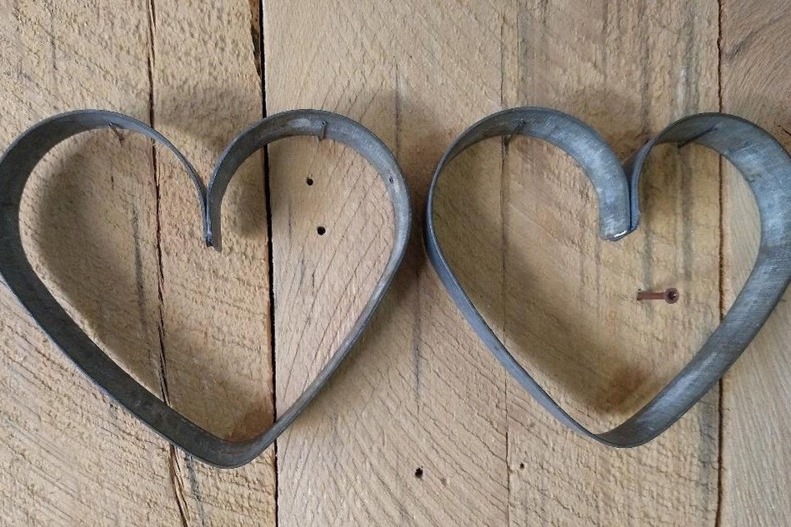 Wine Barrel Hoop Heart Pair Valentine's Gift Romantic - Etsy