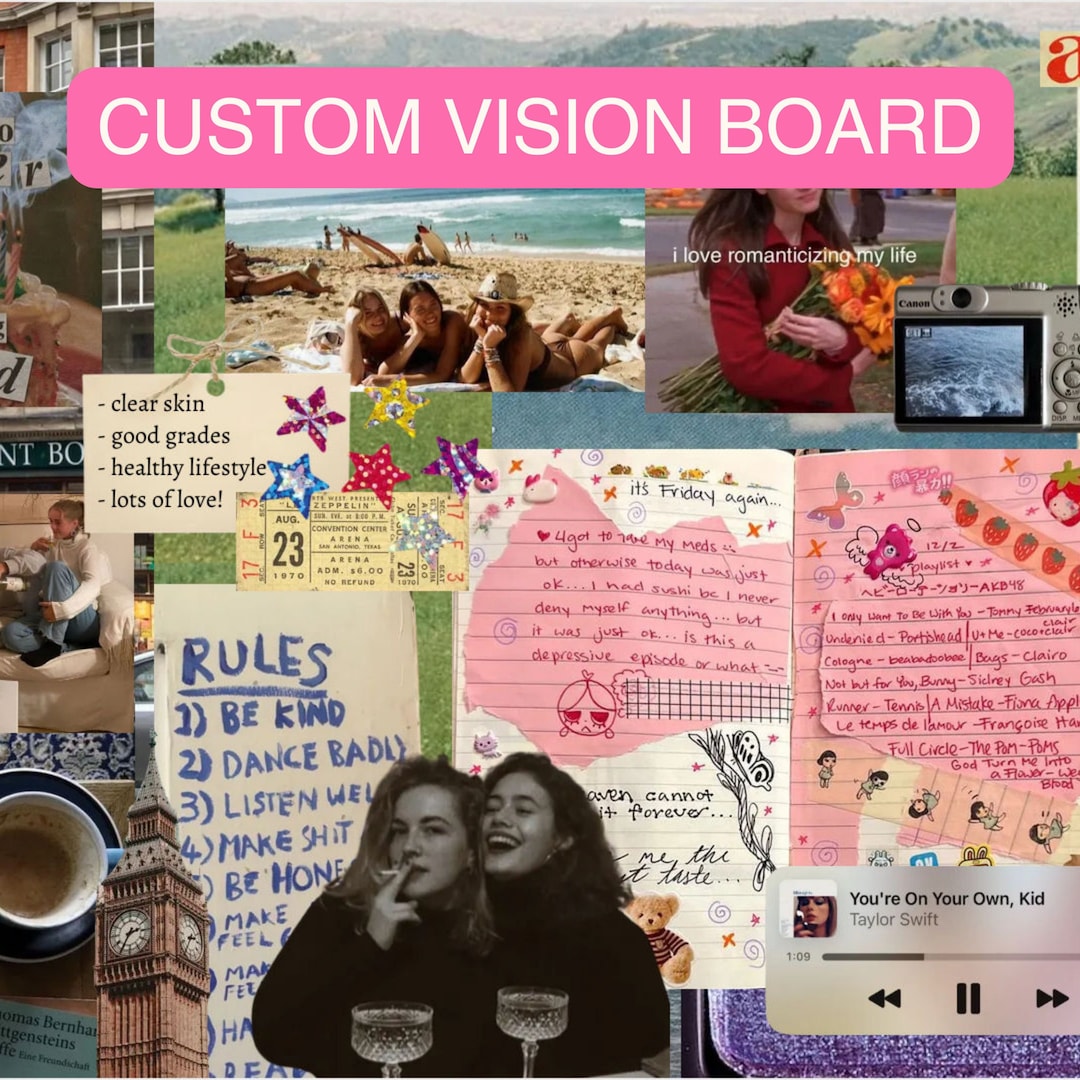Custom 2024 Vision Board, Digital Collage, Creative Digital Collage ...