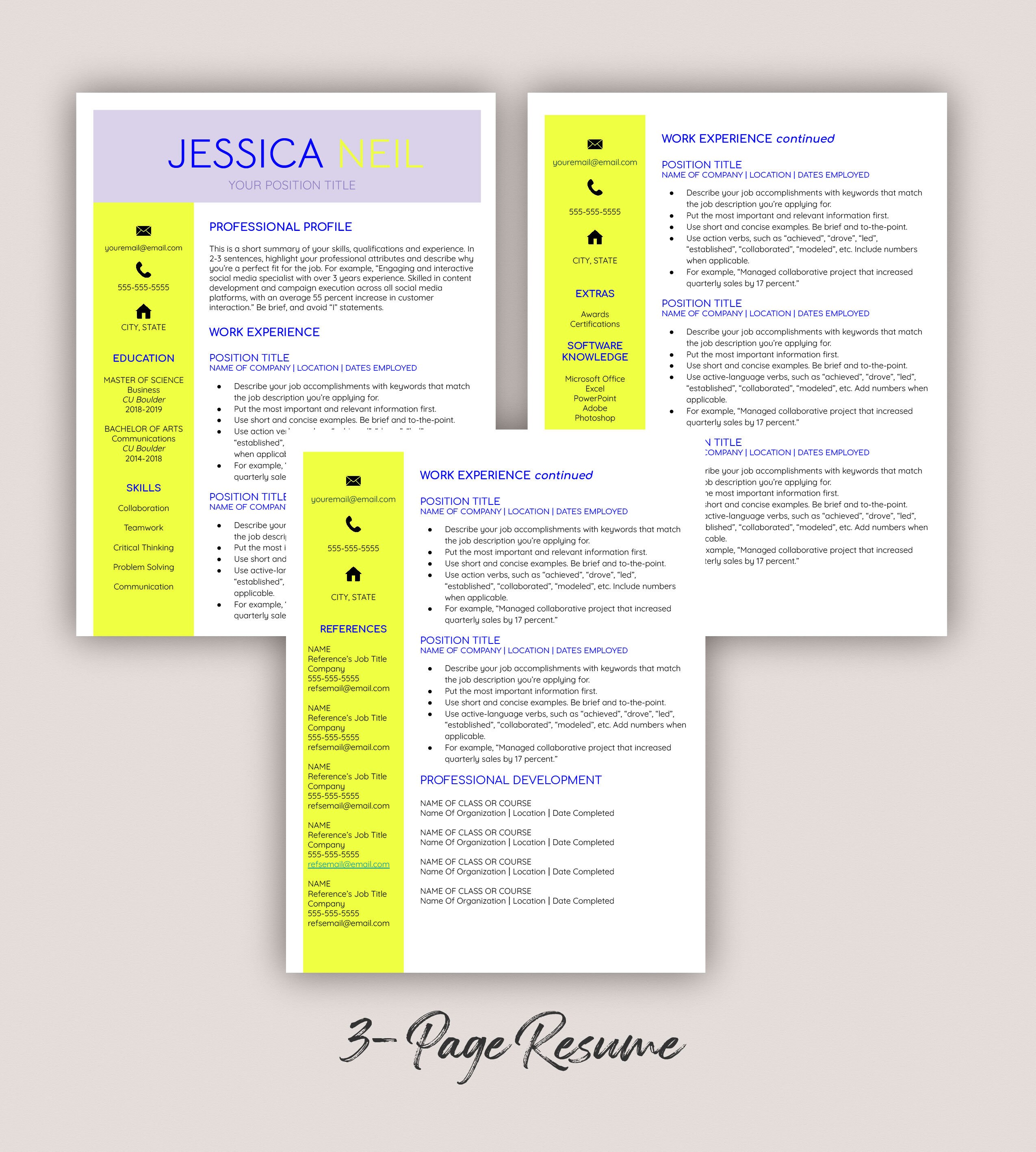 Editable Resume Creative Resume Template Edit on Phone Resume Template ...