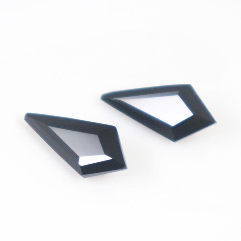 Black Onyx Gemstone - Faceted Kite Shape Gemstone, 20x10 MM, Long Kite ...