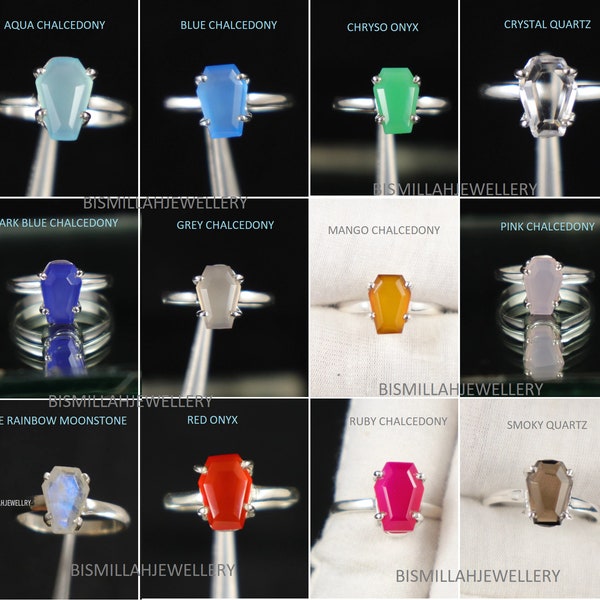 Gemstone Ring Set - Etsy
