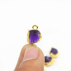 Amethyst Gold Electroplated Connector - Double Bail Gemstone Connector ...