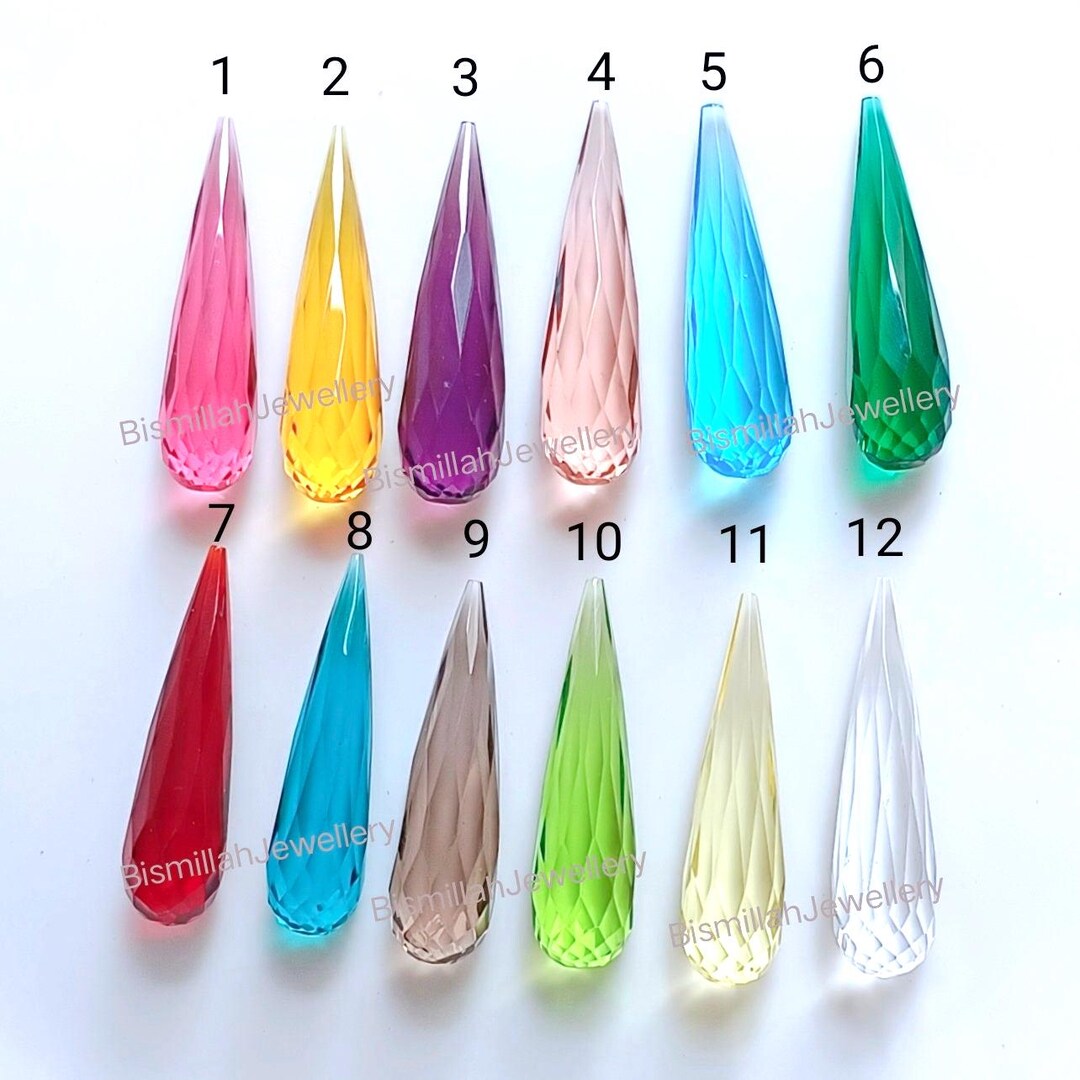 Faceted Quartz Gemstone Drops: Handmade Teardrop Jewelry Making (pair ...