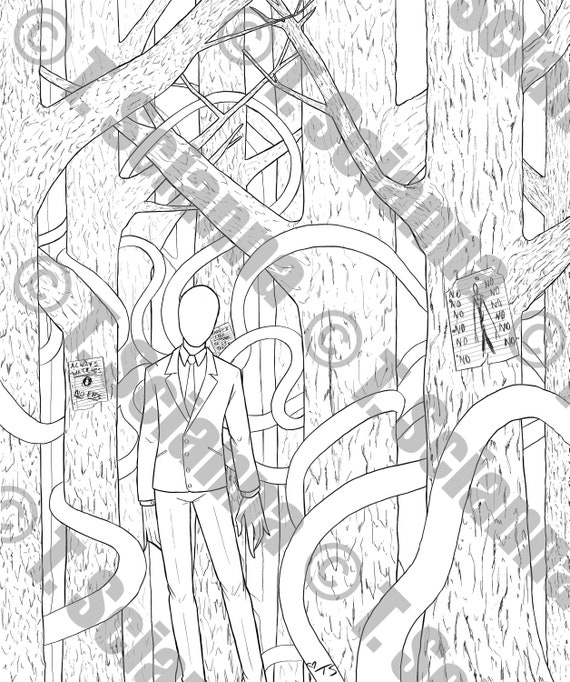 Slender Man Coloring Pages