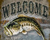 Fish Welcome Sign Lake House Decor Cabin Theme Decor - Etsy