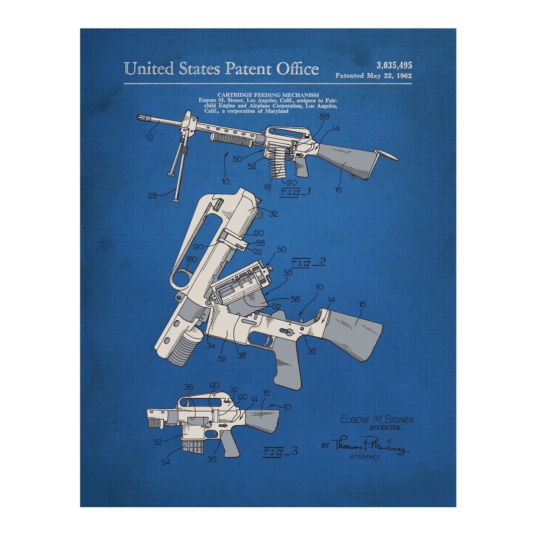 AR 15 Art Ar 15 Blueprint Ar 15 Patent Rifle Print AR 15 Poster AR 15 ...
