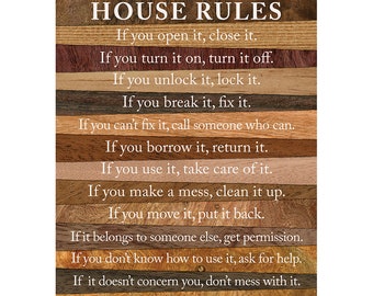 House Rules Art - Etsy