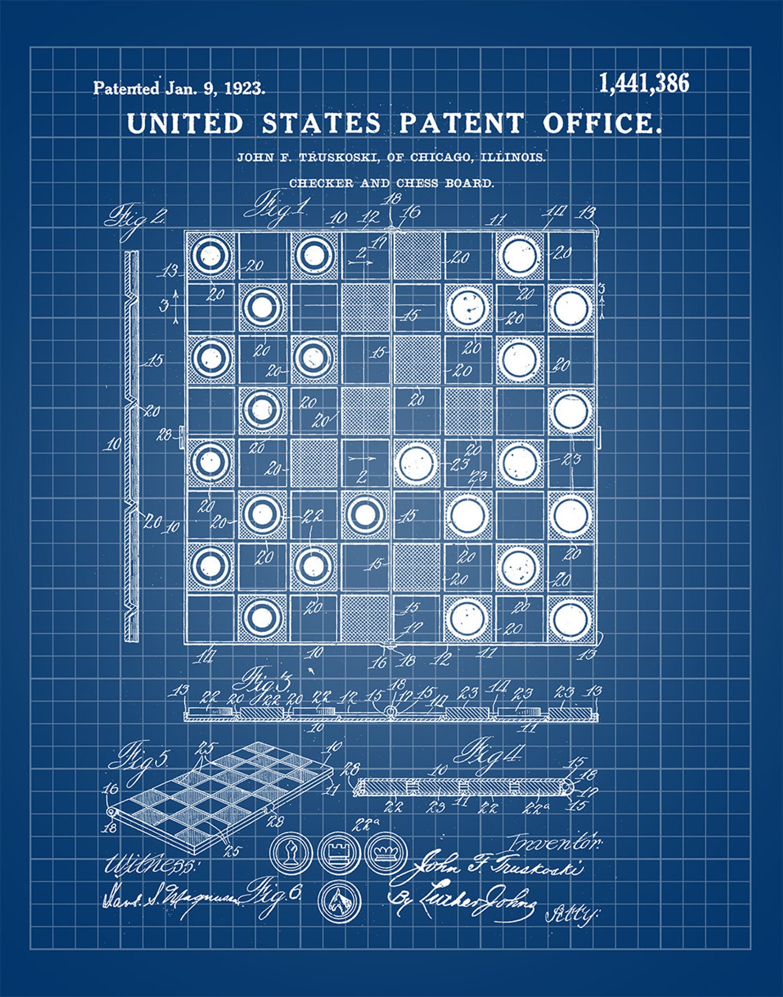 Checker Chess Board Board Game Art Vintage Board Game - Etsy